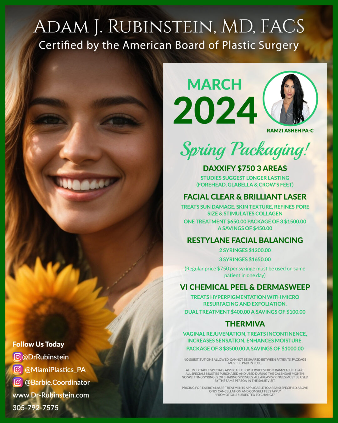 Plastic Surgery Specials | Adam J. Rubinstein, MD, FACS